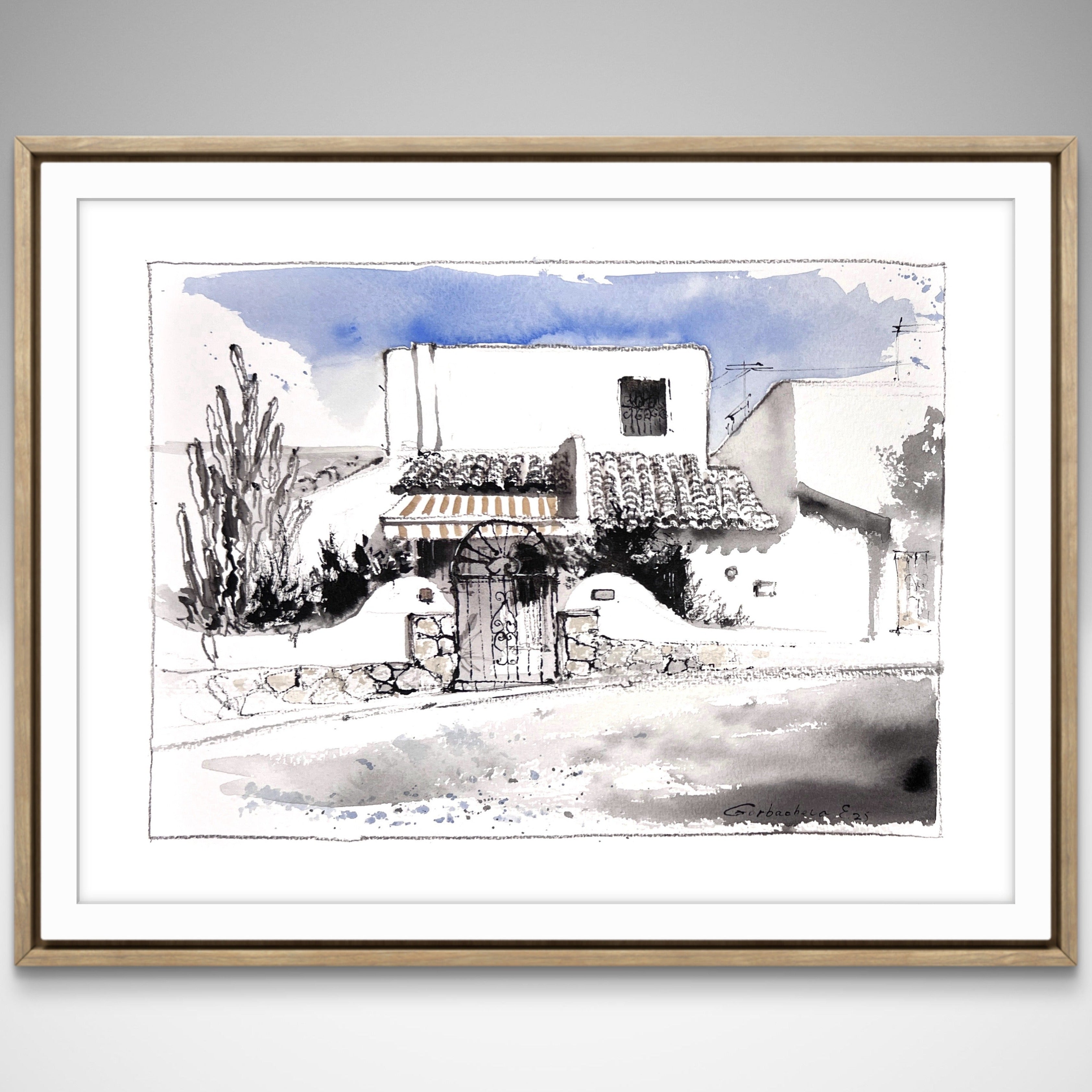 Original Spanish House Watercolor Painting | Spanish Noon 9x12 in ...